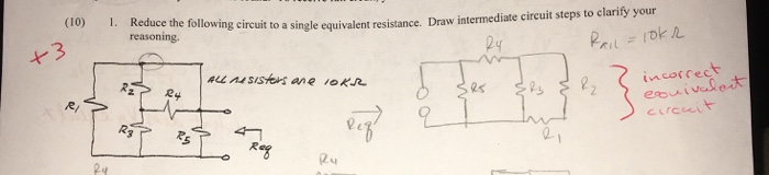Solved Draw intermediate circuit steps to clarify your e | Chegg.com