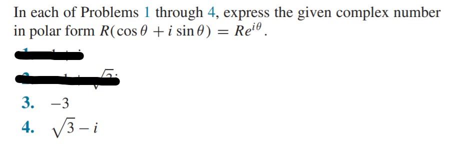 Solved In each of Problems 1 through 4, express the given | Chegg.com