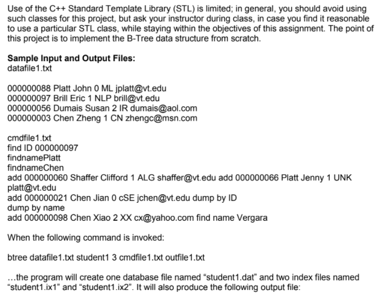 Solved Lab 2: Implementing Indexing Using B-Trees An index | Chegg.com