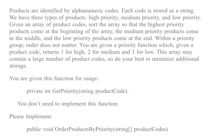 Solved Question: Products are | Chegg.com