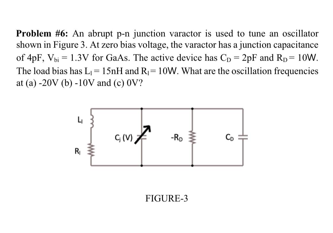 Solved Problem \#6: An abrupt p-n junction varactor is used | Chegg.com