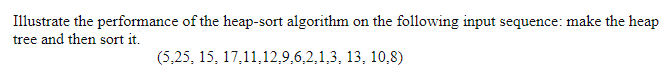 Solved Illustrate the performance of the heap-sort algorithm | Chegg.com