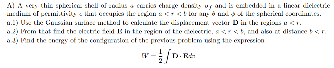 Solved ELECTROMAGNETISM Solve the following problem of | Chegg.com