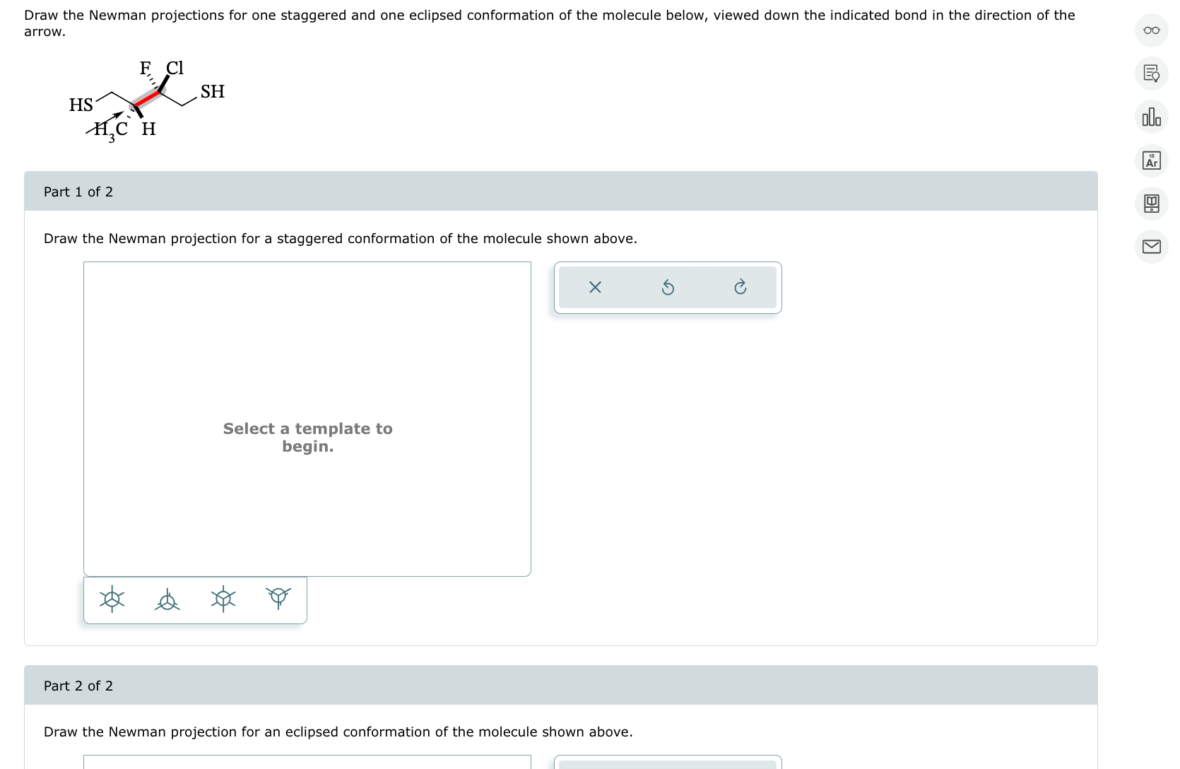 Solved Draw the Newman projections for one staggered and one | Chegg.com