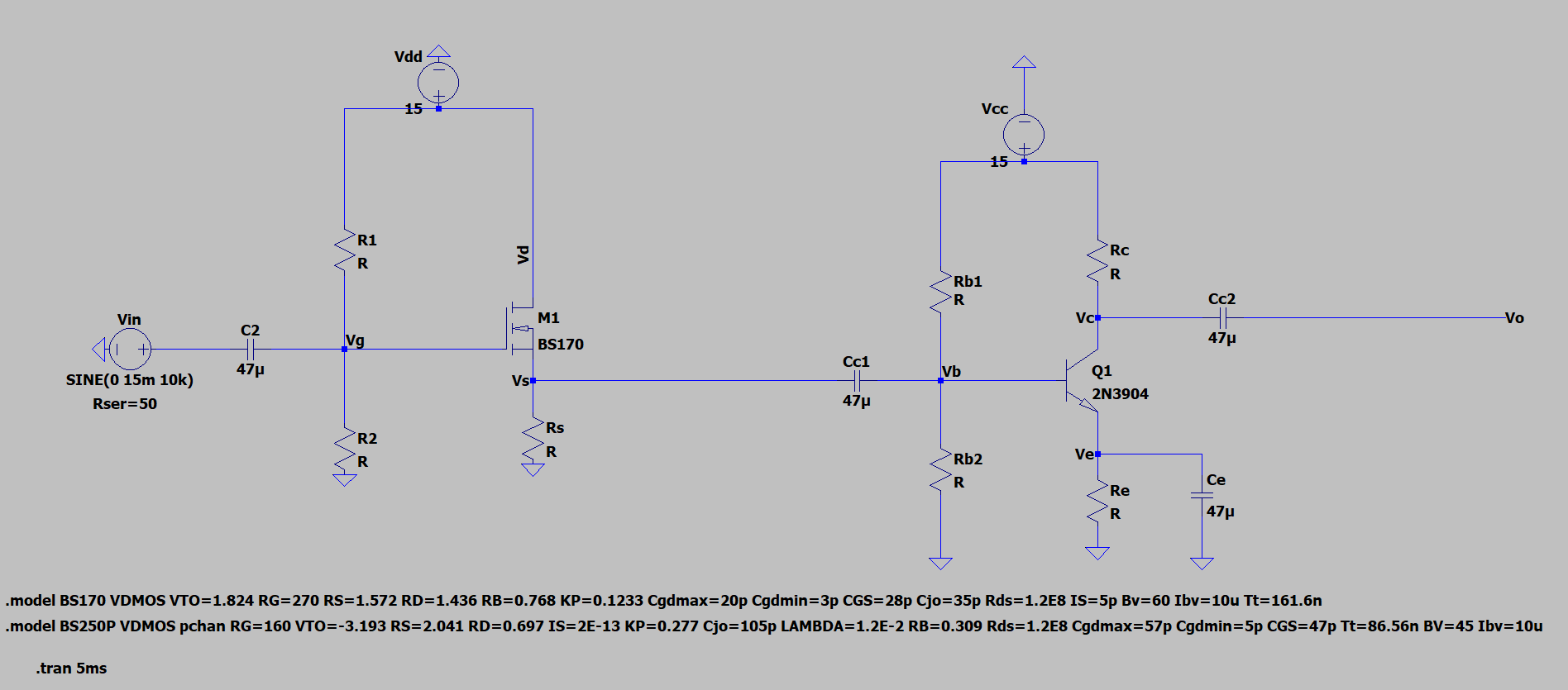 The above LTSpice schematic is that of an LNA, | Chegg.com