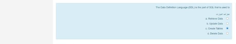 Solved The Data Definition Language (DDL.) is the part of | Chegg.com