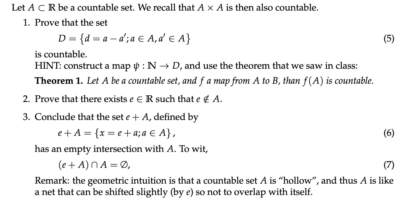 Solved Let A⊂R be a countable set. We recall that A×A is | Chegg.com