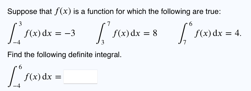 Solved Suppose that f(x) is a function for which the | Chegg.com