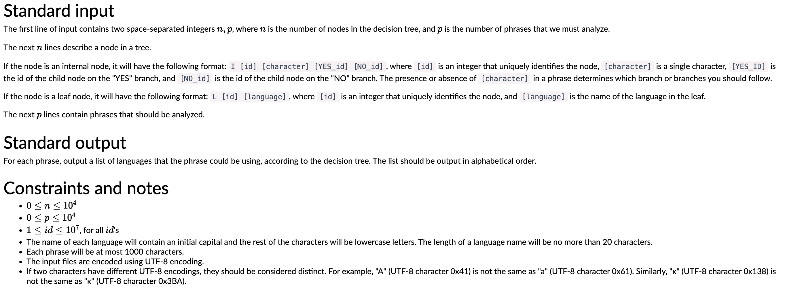 What Language Am I Speaking? Time limit: 2000 ms | Chegg.com