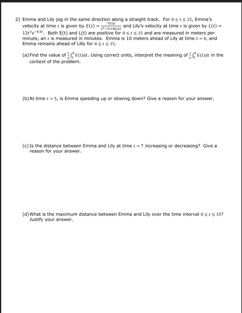 Solved velocity at time t is given by E(t)=t2−7t+80.227510 | Chegg.com