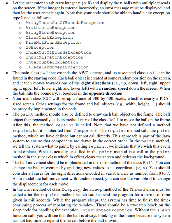 Solved Java Bouncing Balls I Need Help Here Are The