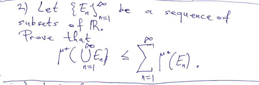 Solved 2) Let {En}n=1∞ be a sequence of subsets of Rn=1. | Chegg.com