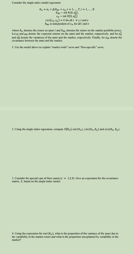 Solved Consider the single index model regression | Chegg.com