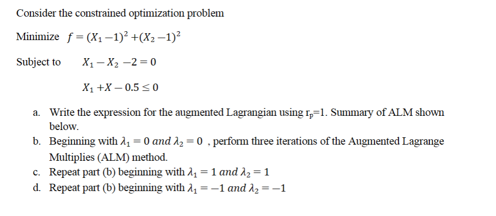 Solved Consider the constrained optimization problem | Chegg.com