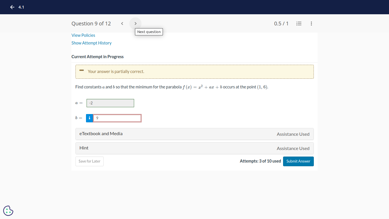 Solved Your Answer Is Partially Correct Find Constants