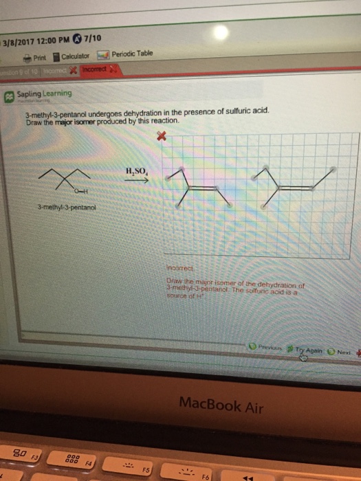 Solved 3-methyl-3-pentanol undergoes dehydration in the | Chegg.com