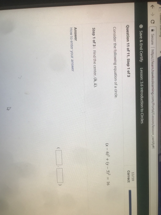 Solved Save & End Certify Lesson:3.6 Introduction to Circles | Chegg.com