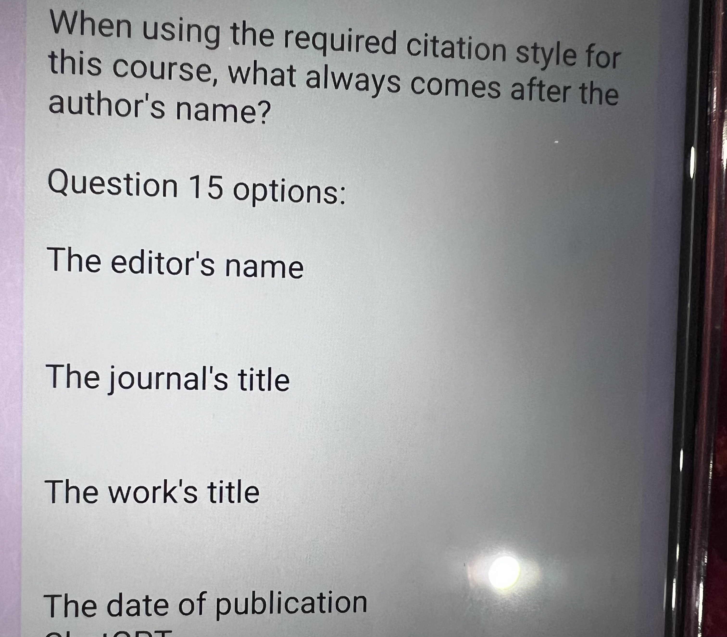 Solved When using the required citation style forthis | Chegg.com