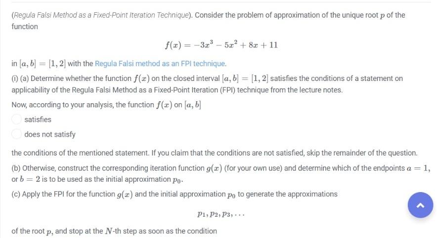 [Solved]: Numerical Analysis(Regula Falsi Method ) : Ju