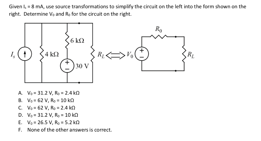 Solved Given Is 8 Ma Use Source Transformations To Simplify