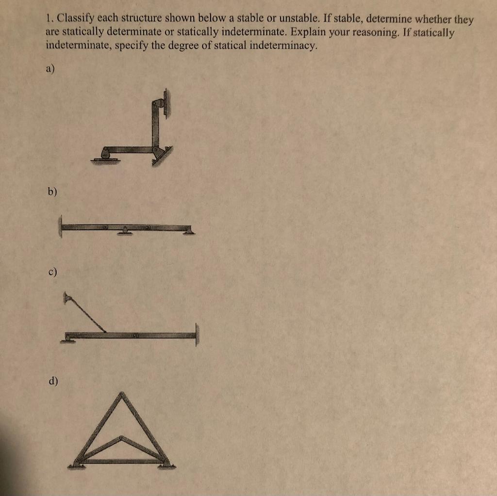Solved 1. Classify each structure shown below a stable or | Chegg.com