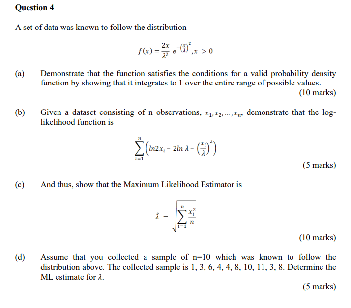 Solved A set of data was known to follow the distribution | Chegg.com