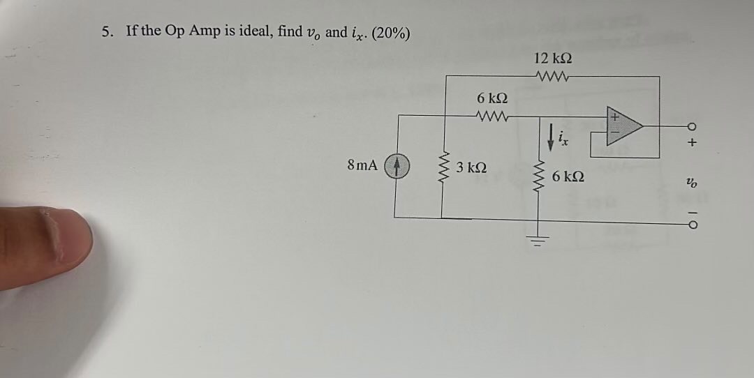 Solved If the Op Amp is ideal, find vo ﻿and ix. | Chegg.com
