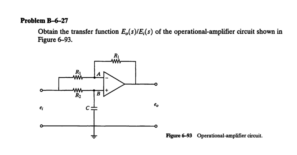 Solved Problem B-6-27 Obtain the transfer function E | Chegg.com