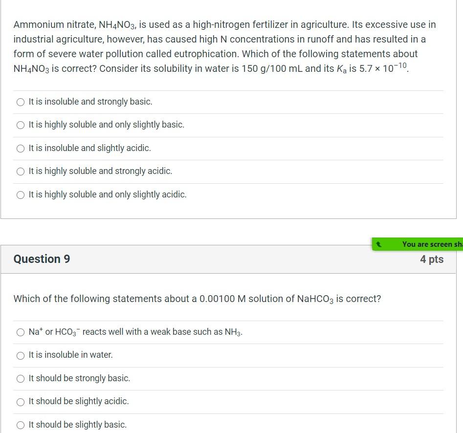 Solved Ammonium nitrate, NH4NO3, is used as a high-nitrogen | Chegg.com