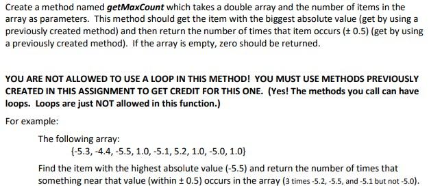 Solved Need help creating a method getMaxCount that returns | Chegg.com