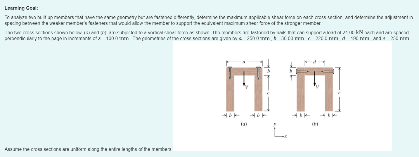 Solved Determine the maximum applicable shear force on the | Chegg.com