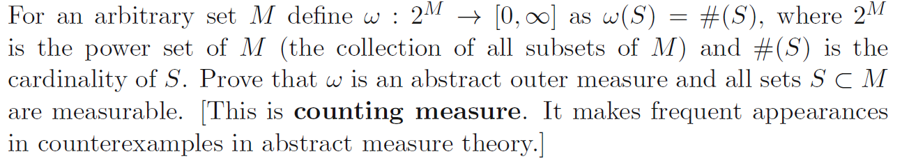 Solved Prove that counting measure is an abstract outer | Chegg.com