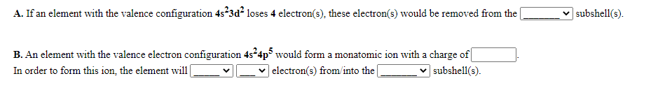 Solved A. If an element with the valence configuration | Chegg.com