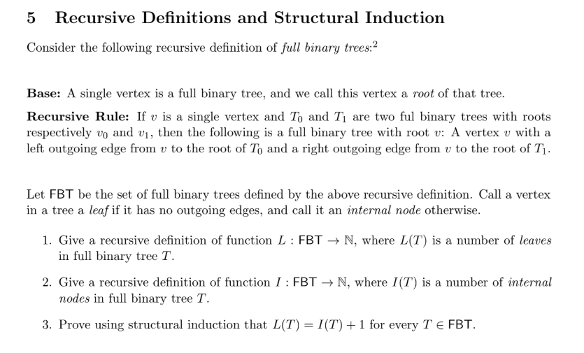 5 Recursive Definitions And Structural Induction
