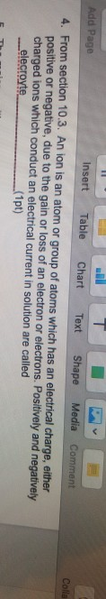 Solved Colla Add Page Insert Table Chart Text Shape Media | Chegg.com