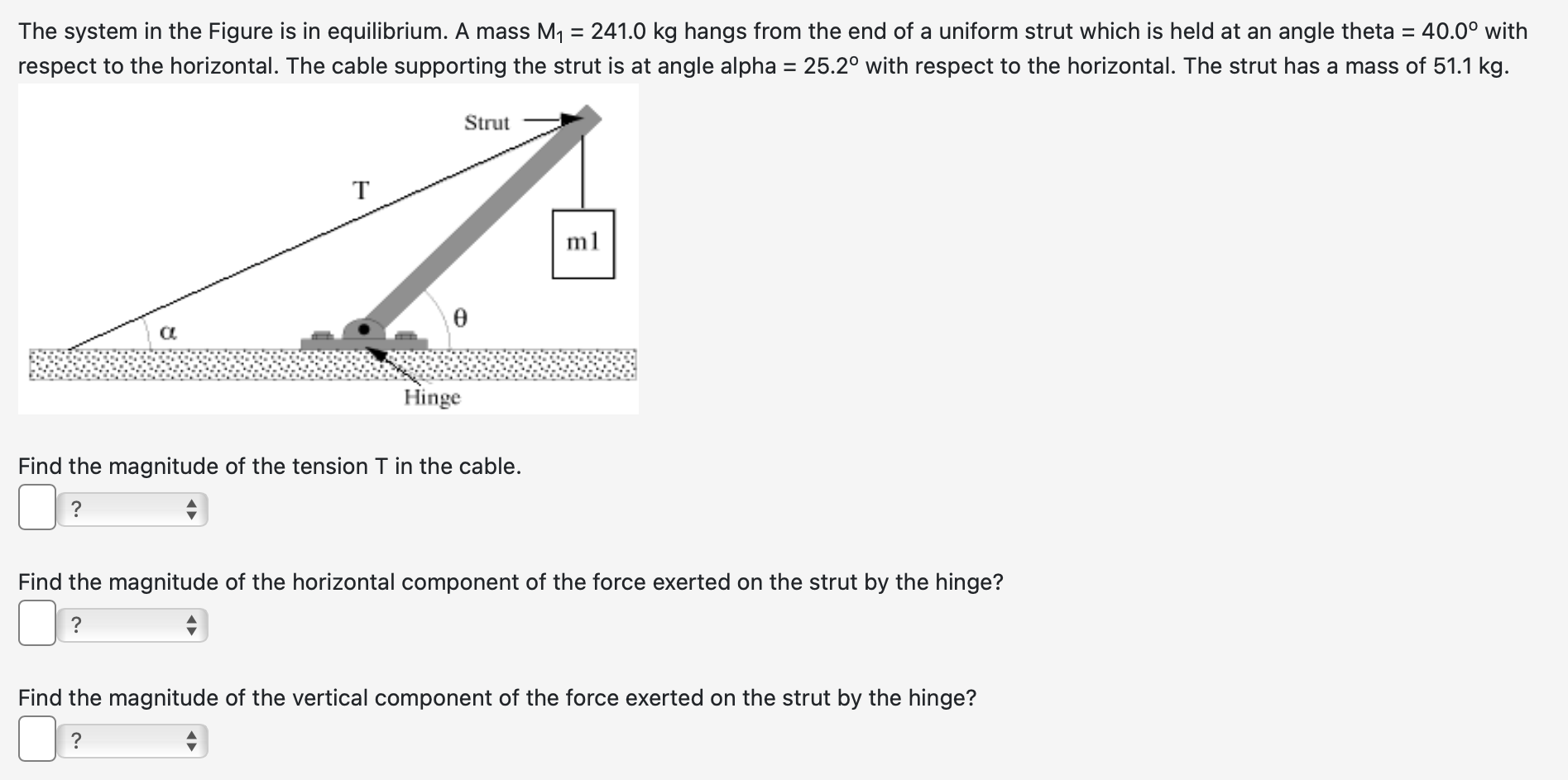 Solved The system in the Figure is in equilibrium. A mass | Chegg.com