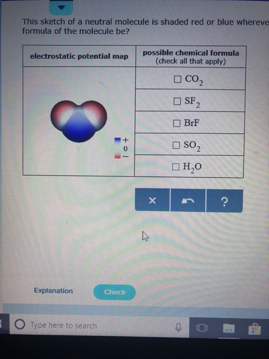 Solved This sketch of a neutral molecule is shaded red or | Chegg.com