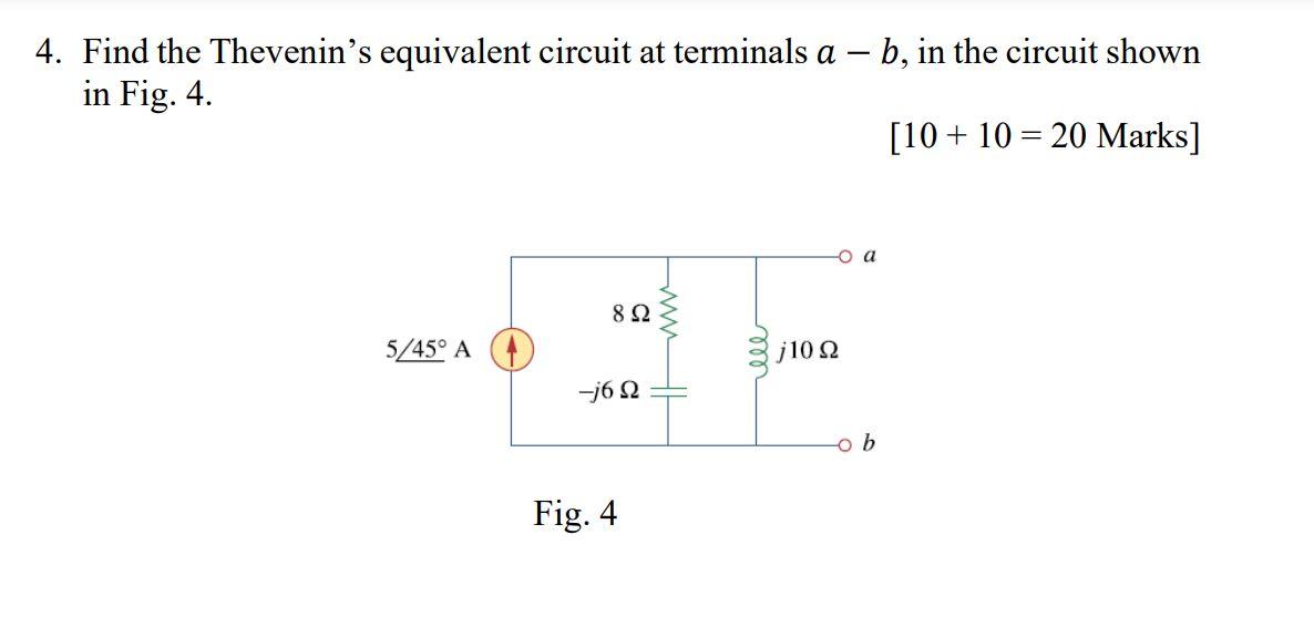 Solved Find the Thevenin's equivalent circuit at terminals | Chegg.com