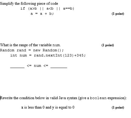Solved Simplify the following piece of code if (ab 11 a | Chegg.com