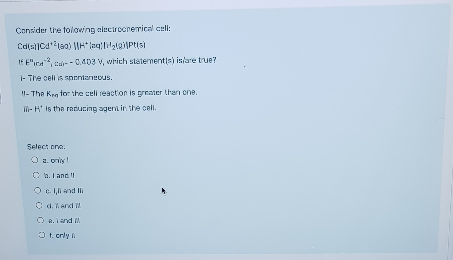 Solved Consider the following electrochemical cell: | Chegg.com