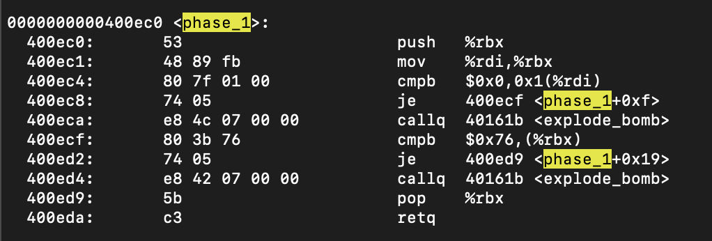 Solved I am doing a binary bomb lab project. The following | Chegg.com