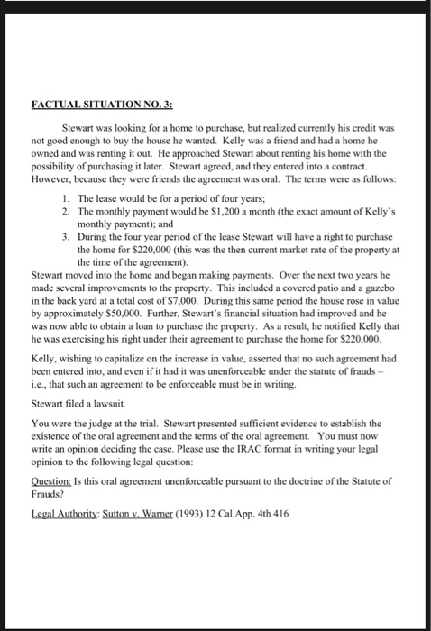 Solved In factual situations one case is cited. Therefore | Chegg.com