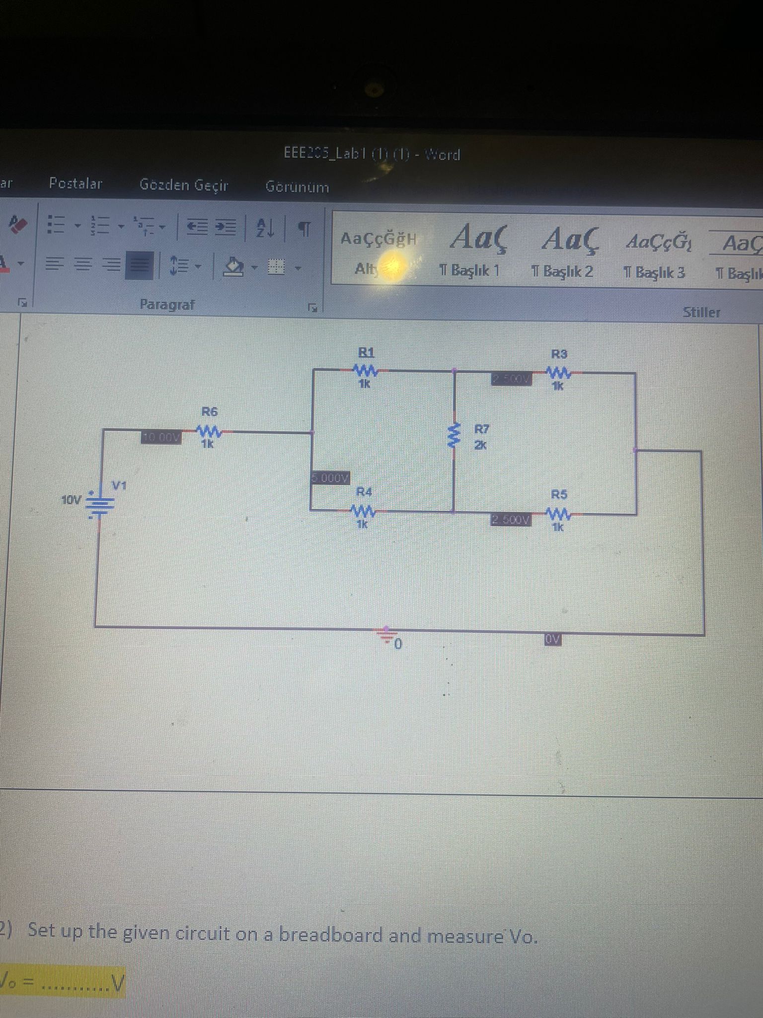 Solved Set up the given circuit on a breadboard and measure | Chegg.com
