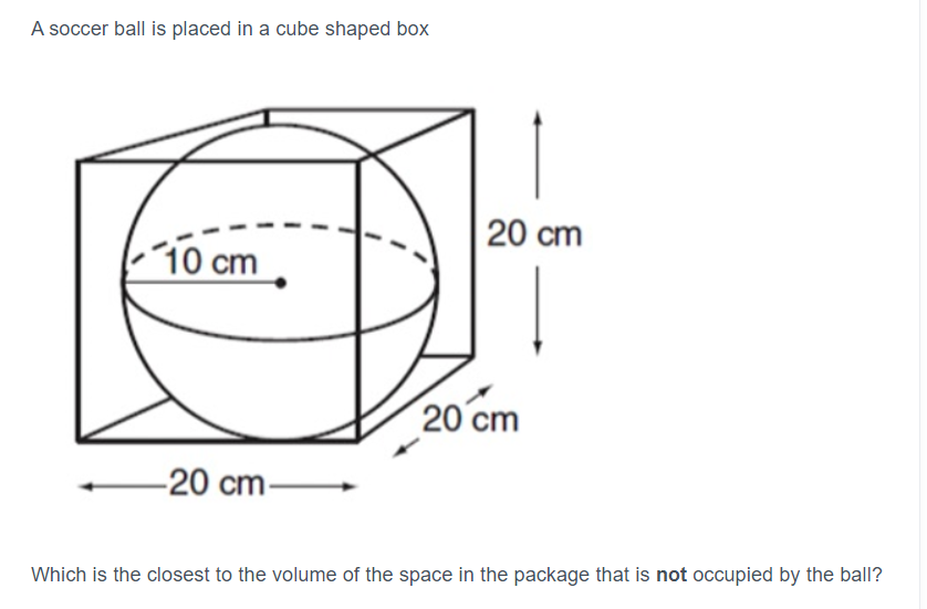 Solved A soccer ball is placed in a cube shaped box. See the | Chegg.com