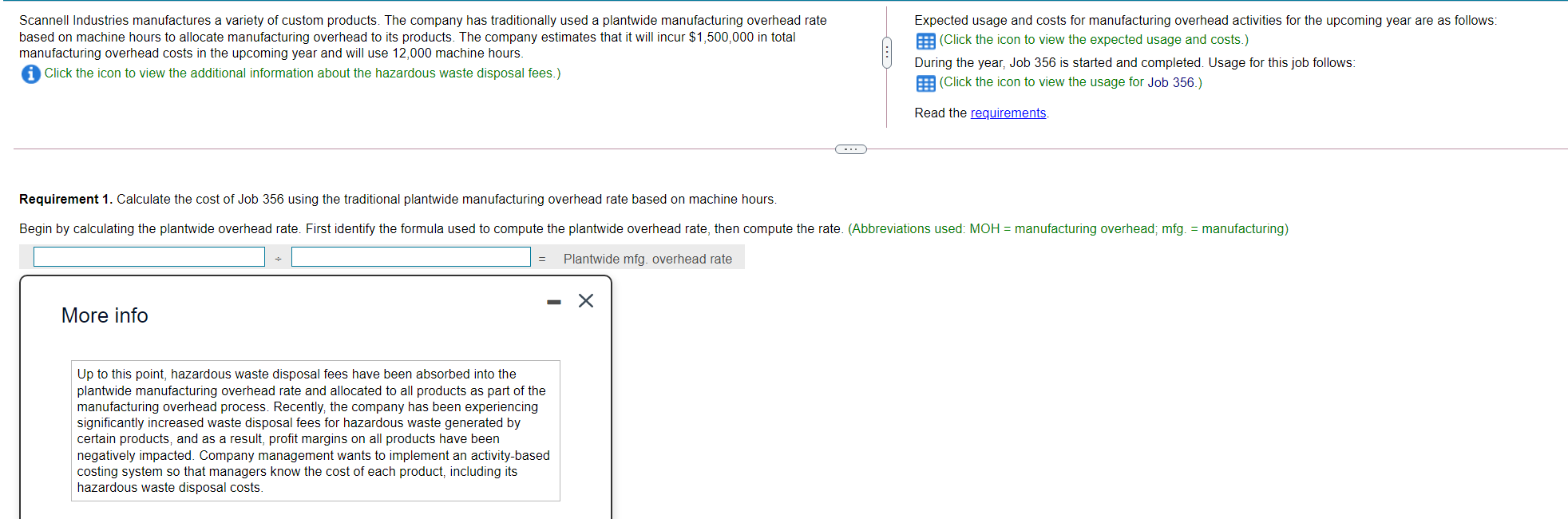 Solved Scannell Industries manufactures a variety of custom | Chegg.com
