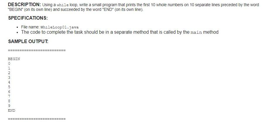 Solved DE SCRIPTION: Using a while loop, write a small | Chegg.com