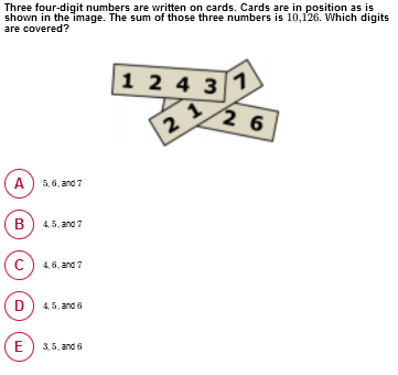 Solved Three four-digit numbers are written on cards. Cards | Chegg.com