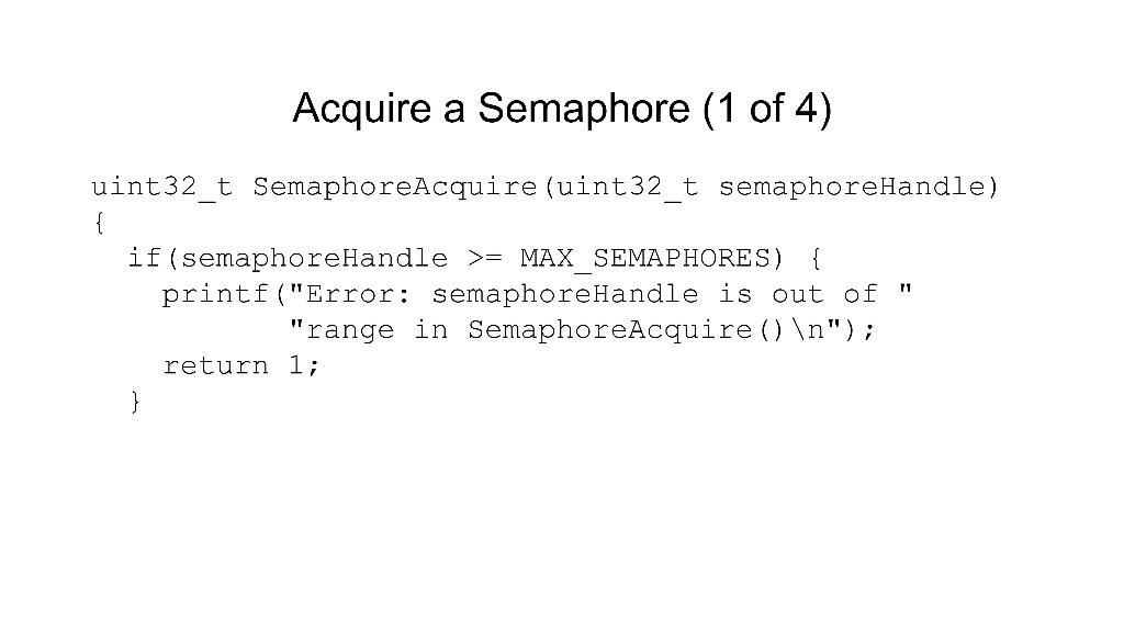 Solved Objectives . Implement simple semaphores that allow | Chegg.com