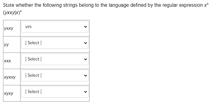 Solved State whether the following strings belong to the | Chegg.com