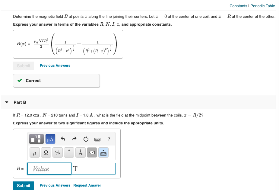 Solved Constants Periodic Table Determine the magnetic field | Chegg.com